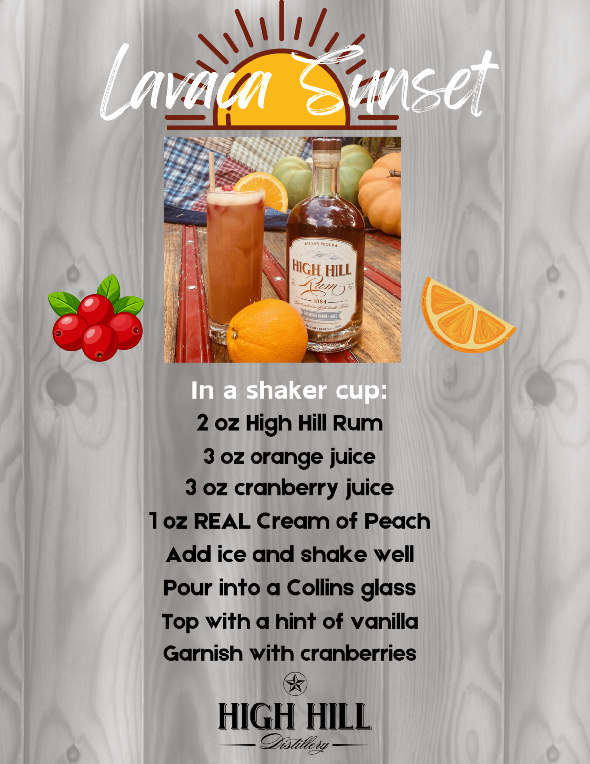 Lavaca Sunset - High Hill Distillery